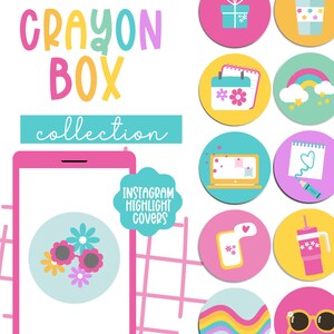 Crayon Box Rainbow Instagram Story Highlight Covers, Instagram ...