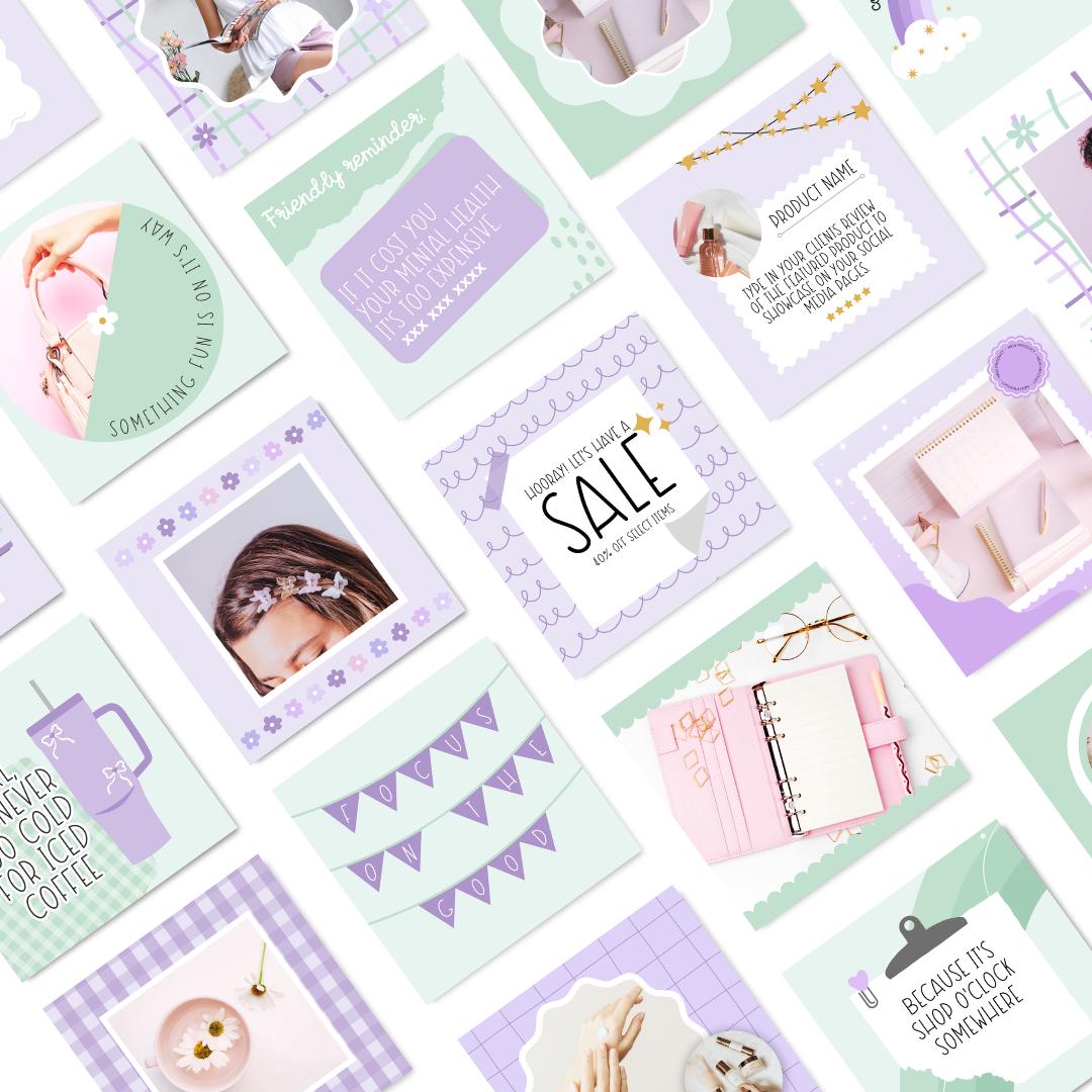 Purple Instagram Post Templates Canva, Purple Quotes for Instagram ...