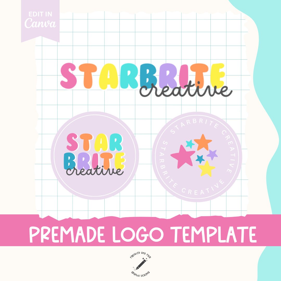 Rainbow Pastel Logo Template Design, Rainbow Logo Design, Bright Pastel ...