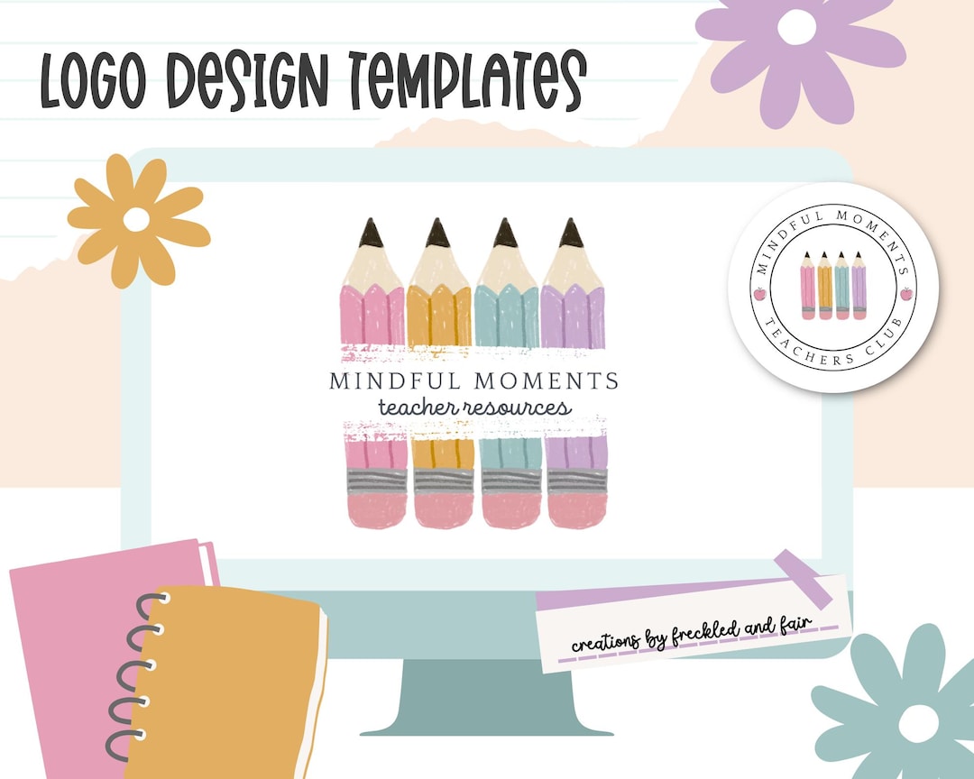 Teacher Logo Design Canva, Colorful Teacher Logo Design, Kids Boutique ...
