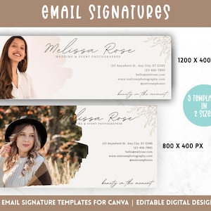 Email Signature Template Canva, Neutral Branding, Small Business Email ...