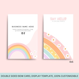 Bow Card, Hairbow Display Card, Business Thank You Card, Bow Card ...