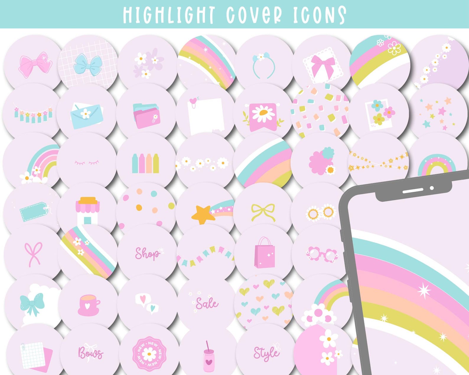 Pastel Rainbow Instagram Story Highlights, Cute Pastel Instagram Icons ...