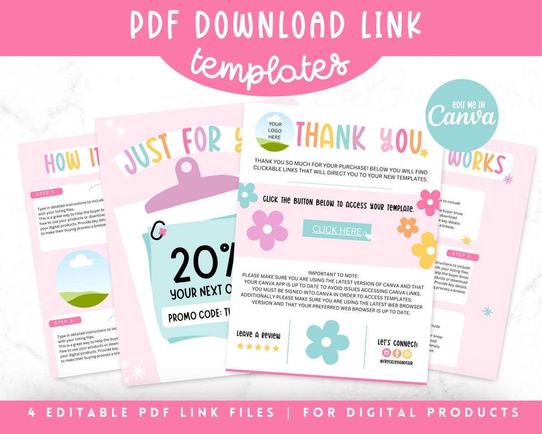 Download Instruction Template, Digital Download Template, PDF Link ...