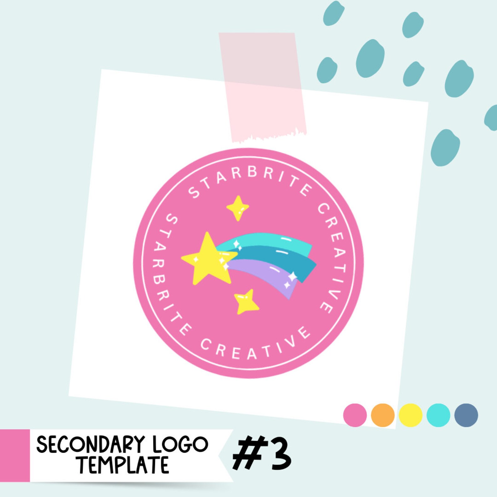 Rainbow Pastel Logo Template Design, Rainbow Logo Design, Bright Pastel ...