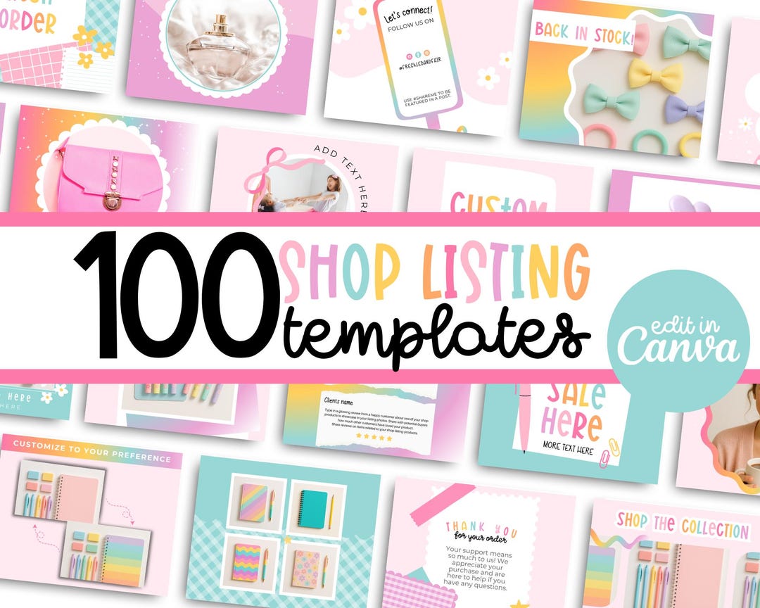 Etsy Listing Mockup Templates, Canva Listing Designs, Online Store ...