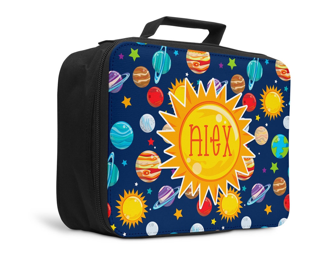 Outer Space Design Personalized Lunch Box - Custom Lunch Tote With Name ...
