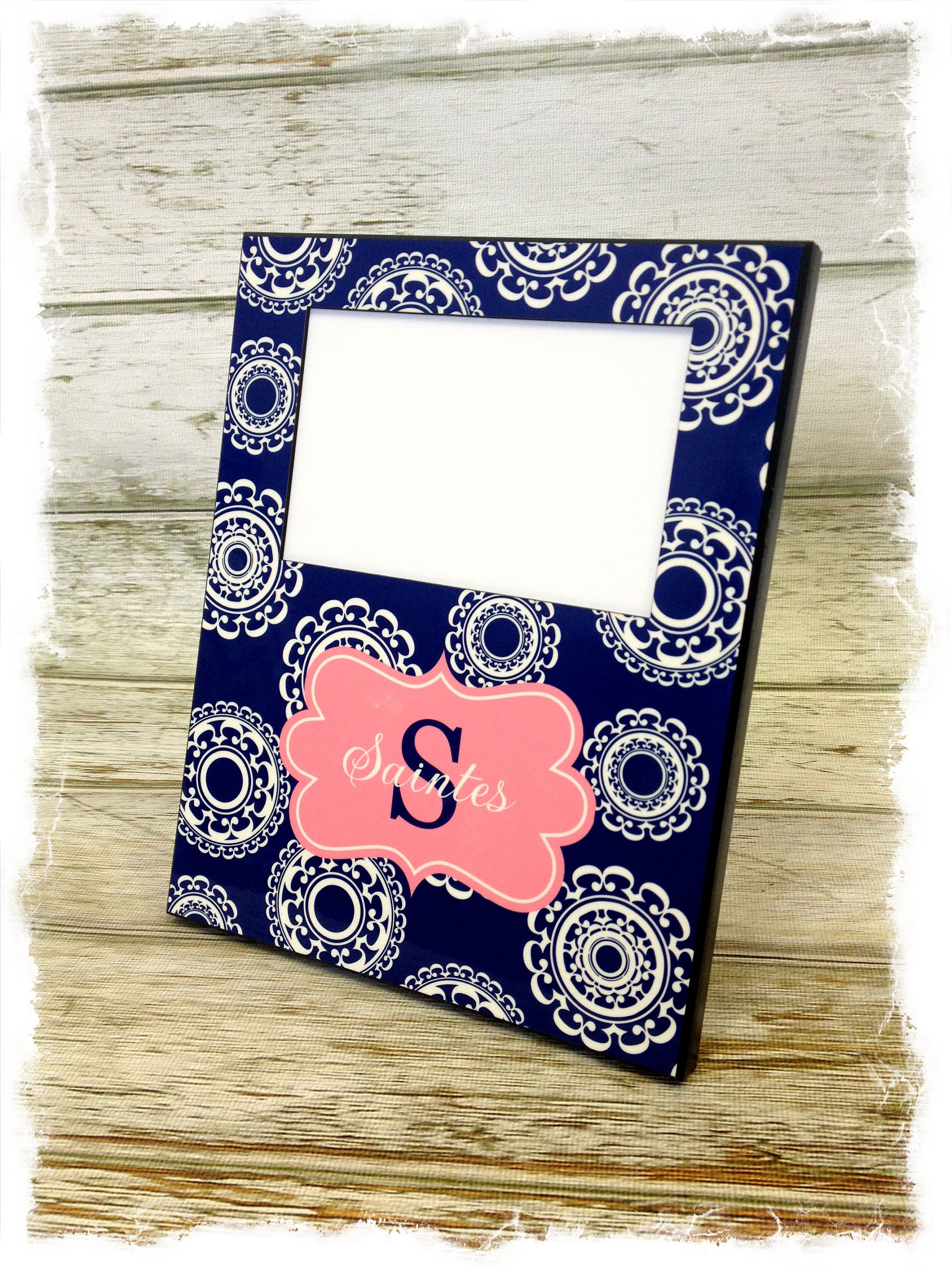 Monogram Custom Design Picture Frame Custom Pattern Color & - Etsy