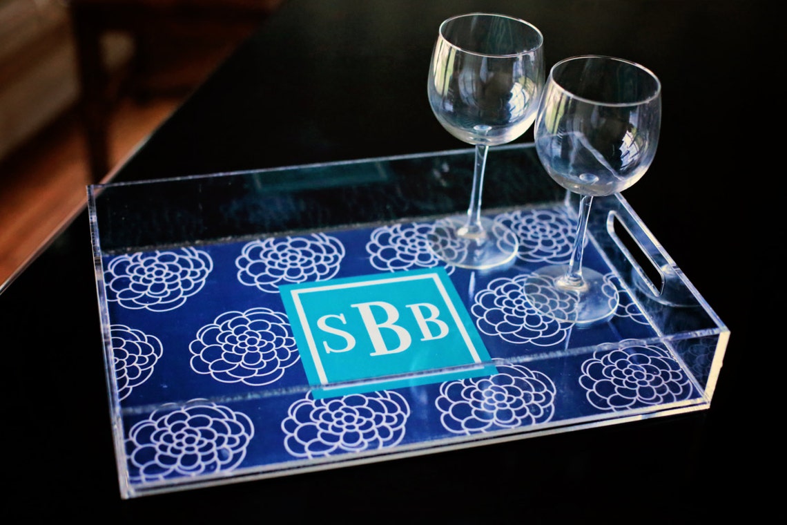 Acrylic Serving Tray With Personalized Insert 2 Sizes - Etsy