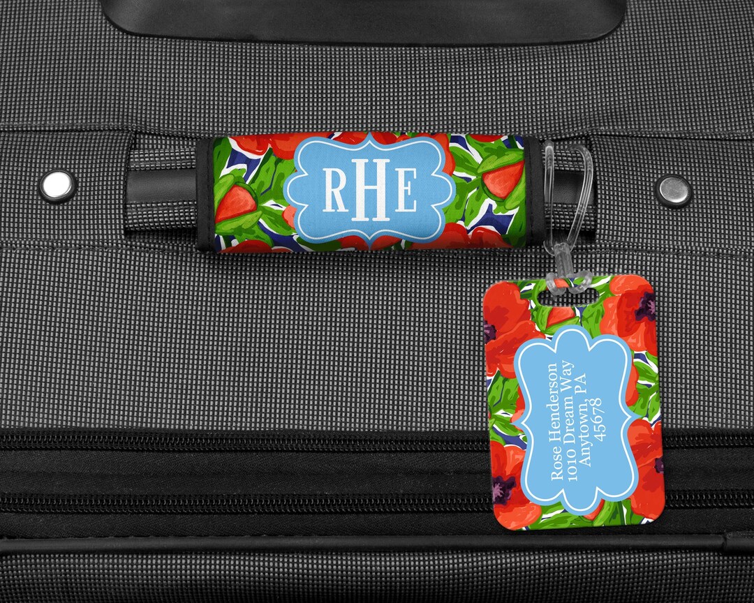 Preppy Collection Personalized Handle Wrap Luggage Finder - 40 Pattern ...