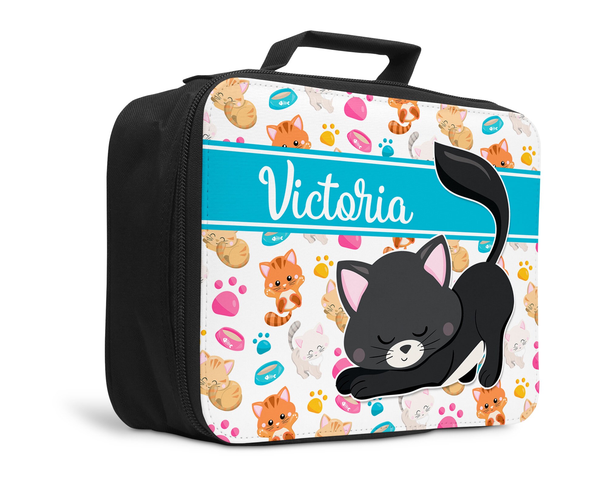Kitty Cat Design Personalized Lunch Box Custom Lunch Tote | Etsy