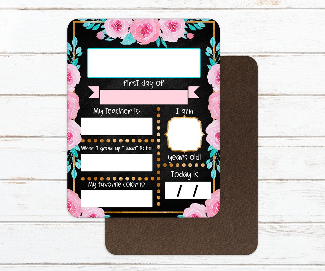 First Day of School Dry Erase Board 9 Design Options - Etsy