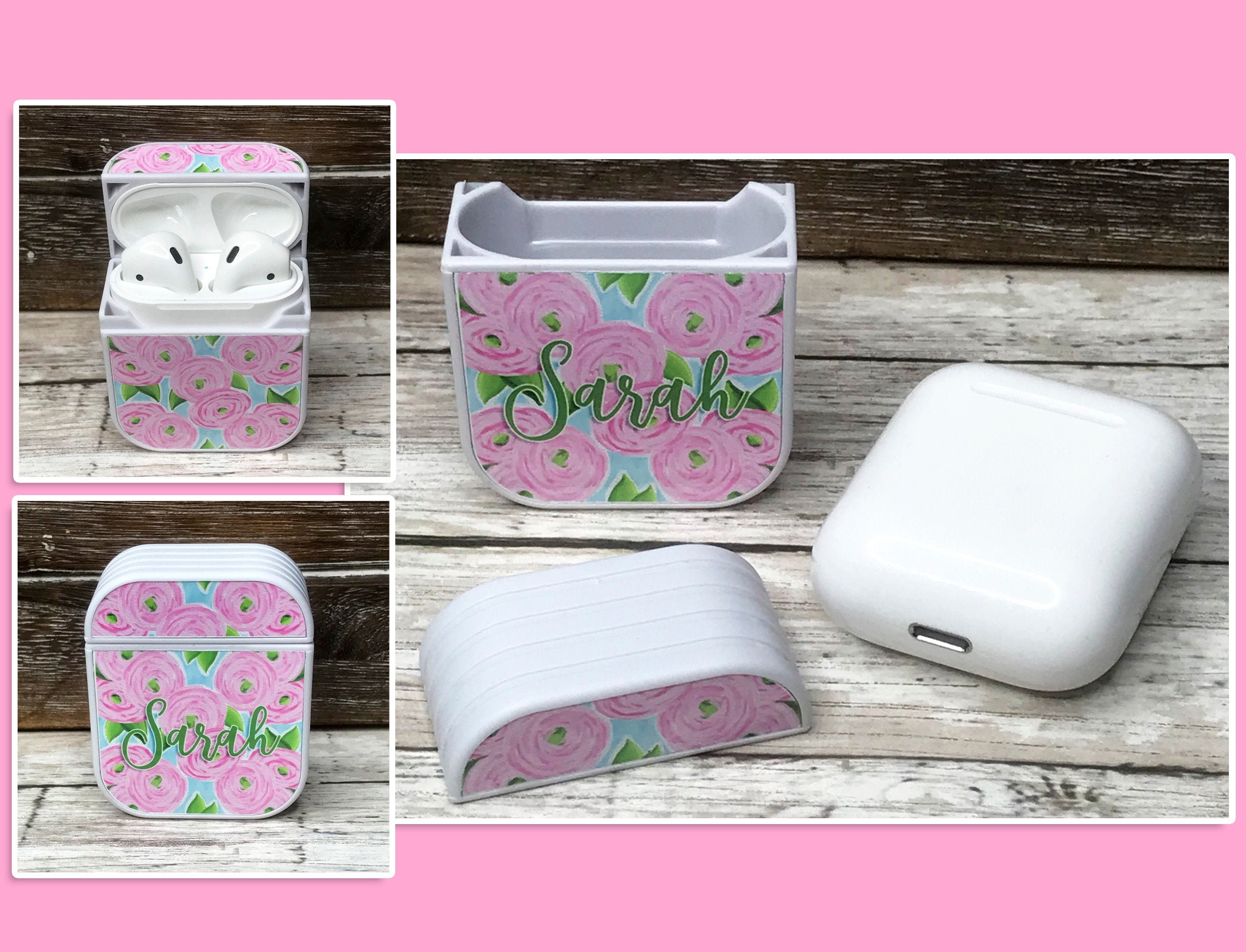 Preppy Collection AirPod Case Holder in White or Black - Choice of 40 ...