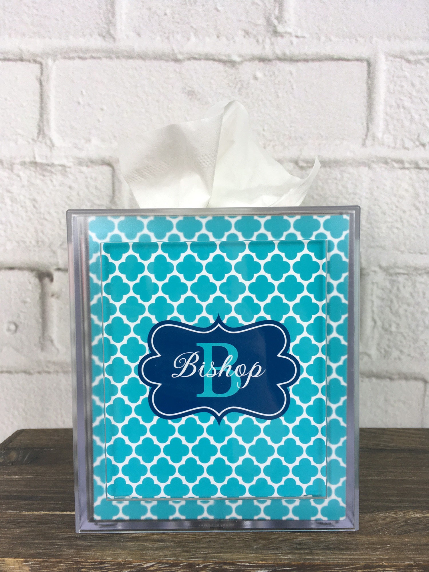 Monogram Acrylic Tissue Box Cover Custom Design with Choice | Etsy