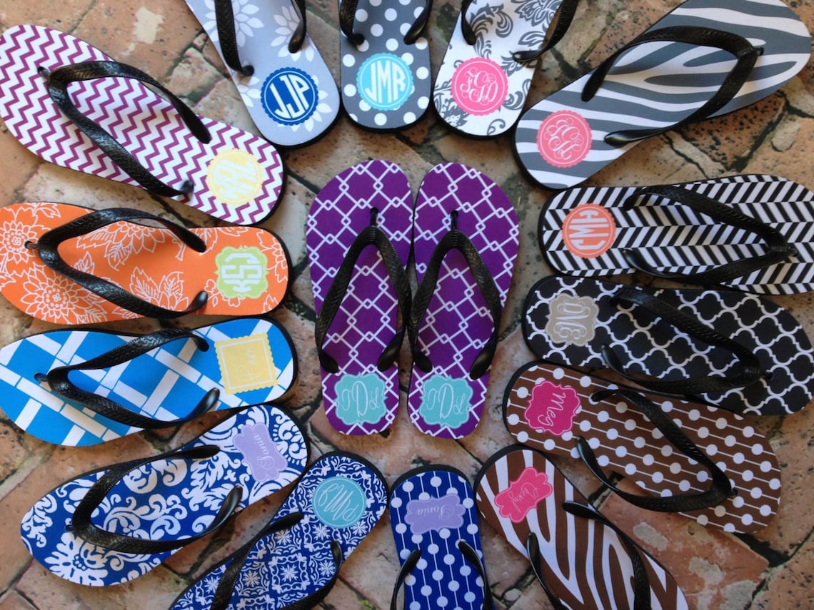 Custom Design Personalized Flip Flops Choice of Pattern - Etsy