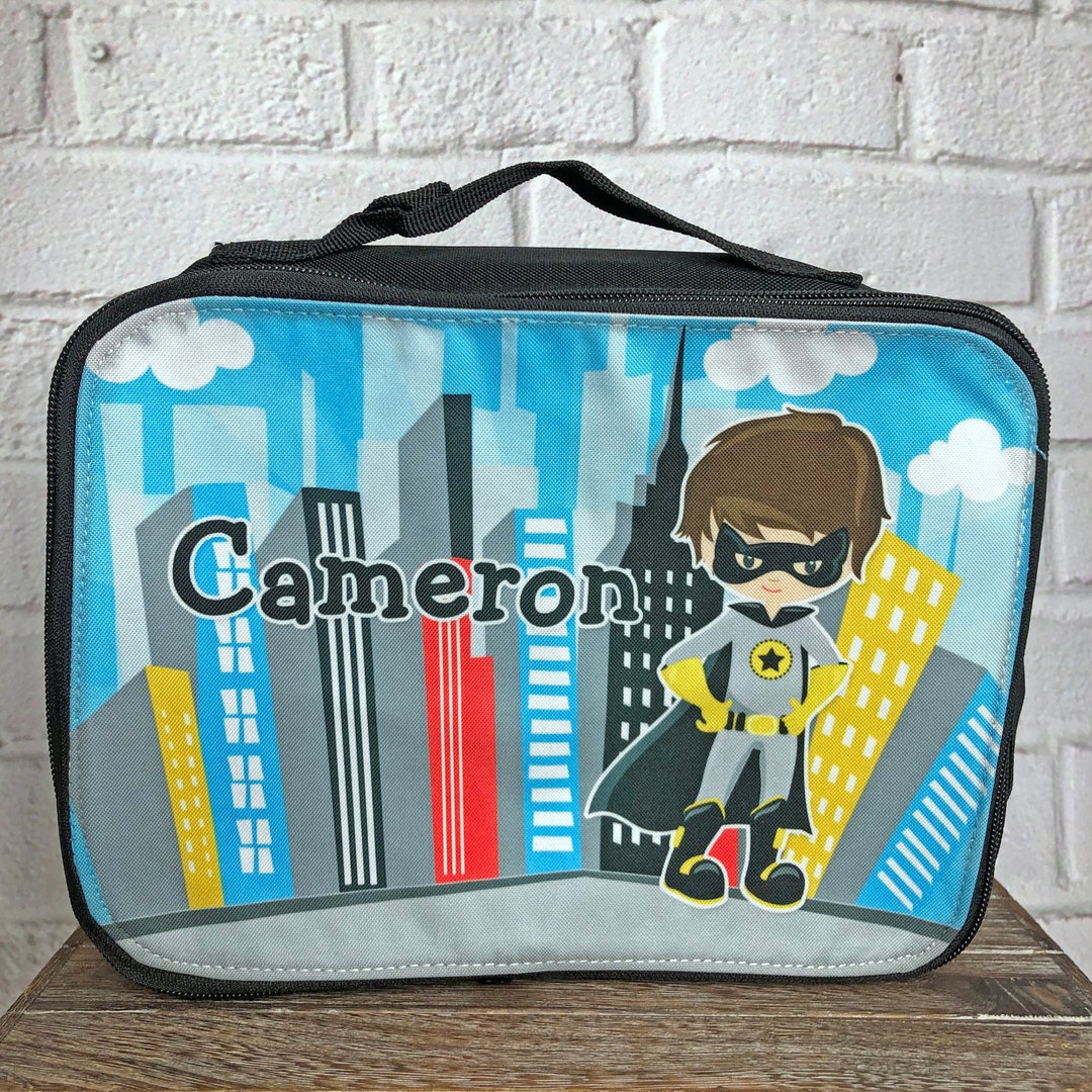 Superhero Boy Personalized Lunch Box - Custom Lunch Tote With Name ...