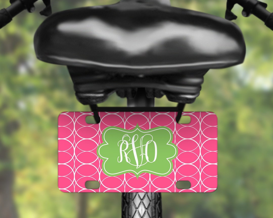 Personalized Custom Design Monogram Bike Tag License Plate - Choice of ...