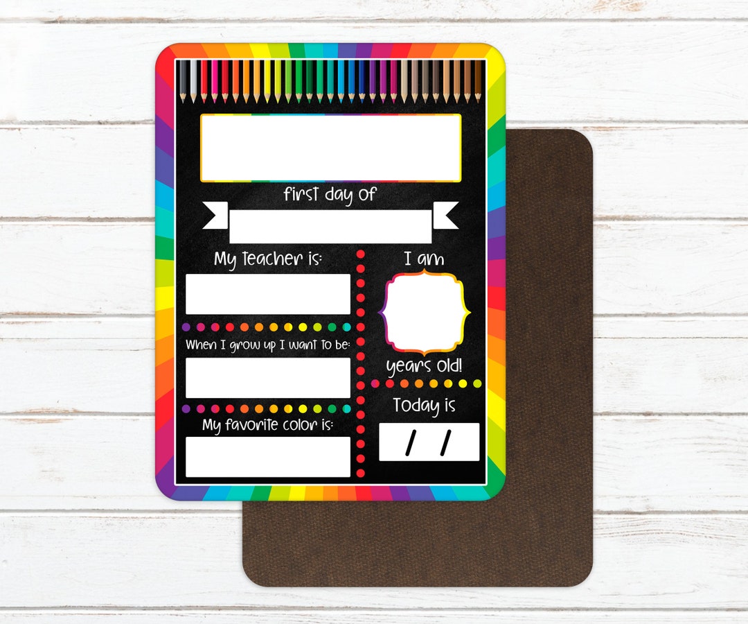 First Day of School Dry Erase Board 9 Design Options - Etsy