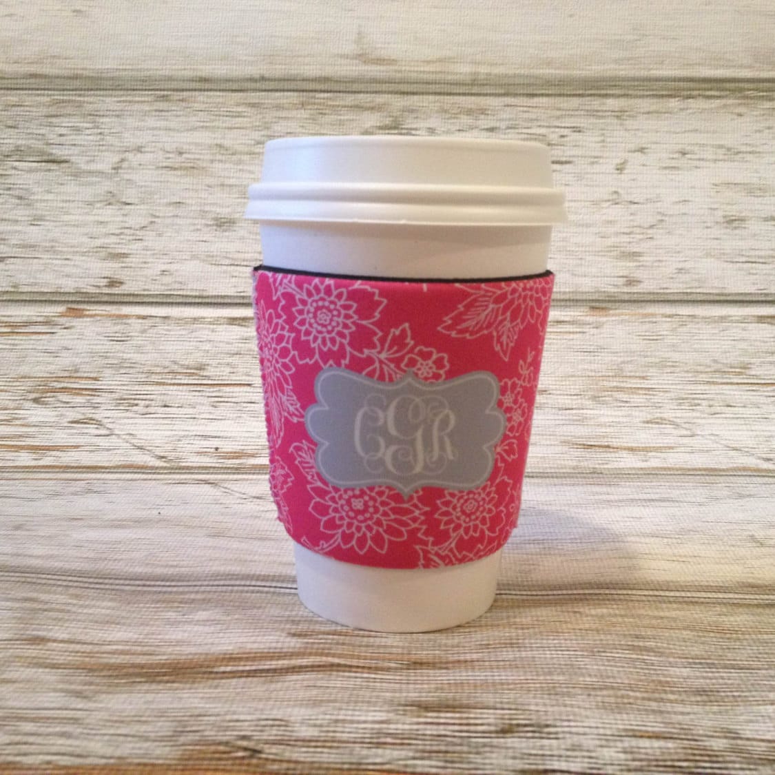Monogram Reusable Coffee Cup Sleeve Custom Pattern Color & | Etsy