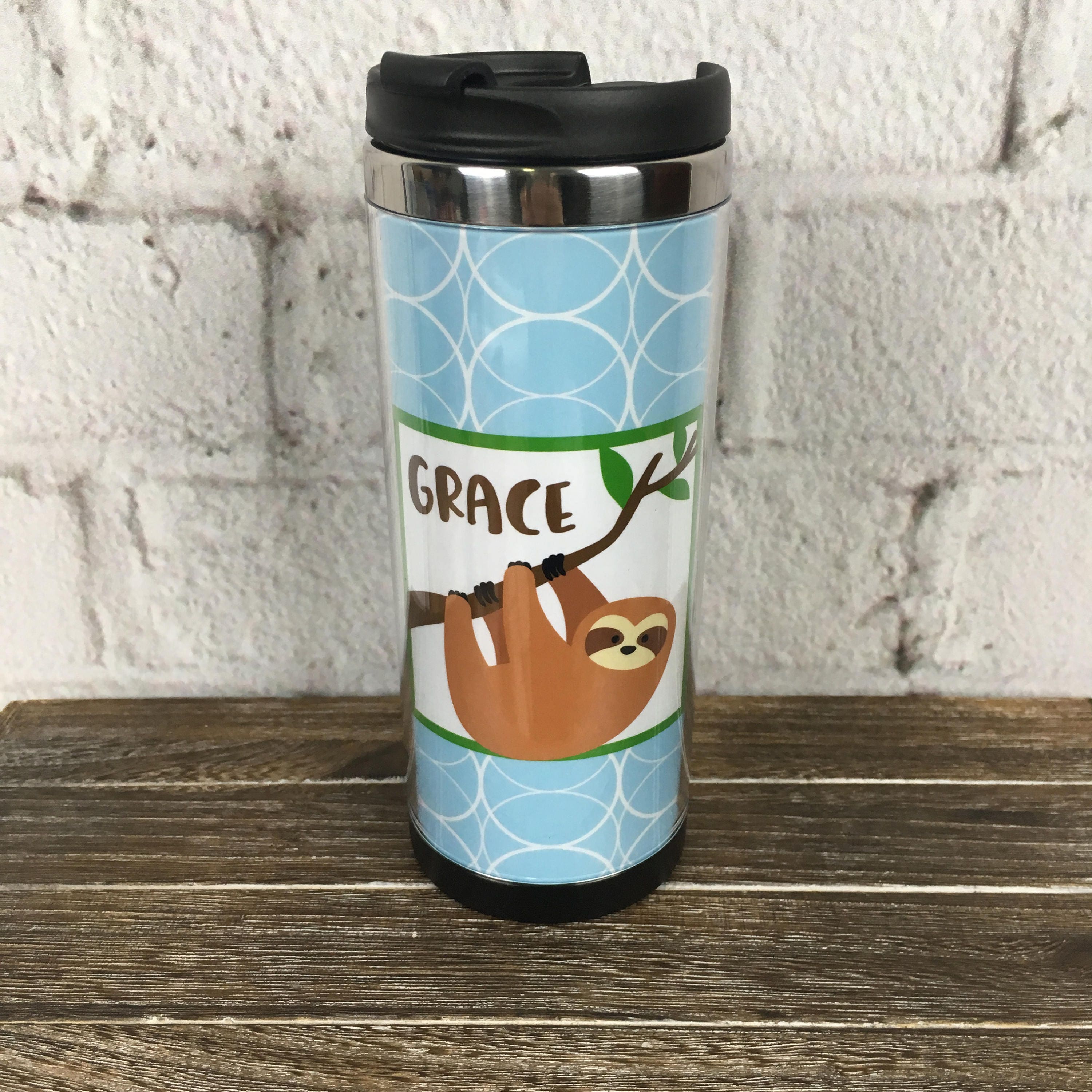 Sleepy Sloth Design Stainless Steel Sleek Coffee Travel Mugs | Etsy