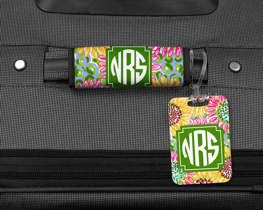 Preppy Sunflower Design Luggage Finder & Luggage Travel Tag Set ...
