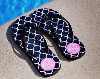 Personalized Flip Flops Custom Pattern Color Name & More | Etsy