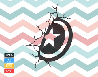 Captain America Shield Wall Decal - Etsy