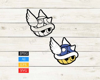 Mario Kart Blue Turtle Shell SVG, Instant Download, Svg Png Dxf, Cricut ...