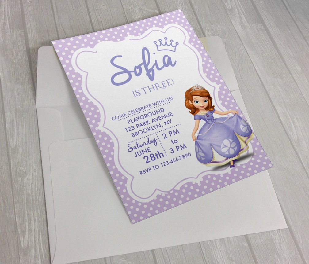 Diy Sofia The First Invitations