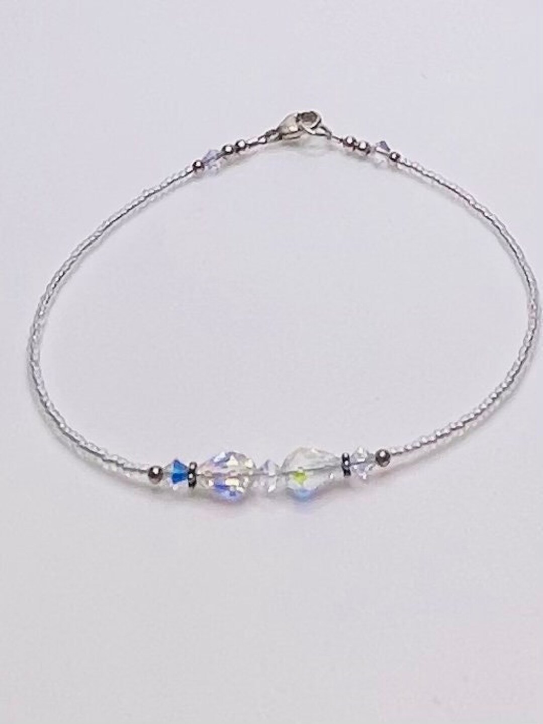 Shes A Princess Swarovski Crystal Beaded Anklet ~ Beach Anklet ~ Seed ...