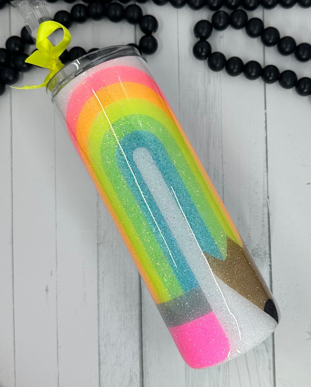 Pencil Stainless Steel Glitter Tumbler - Etsy