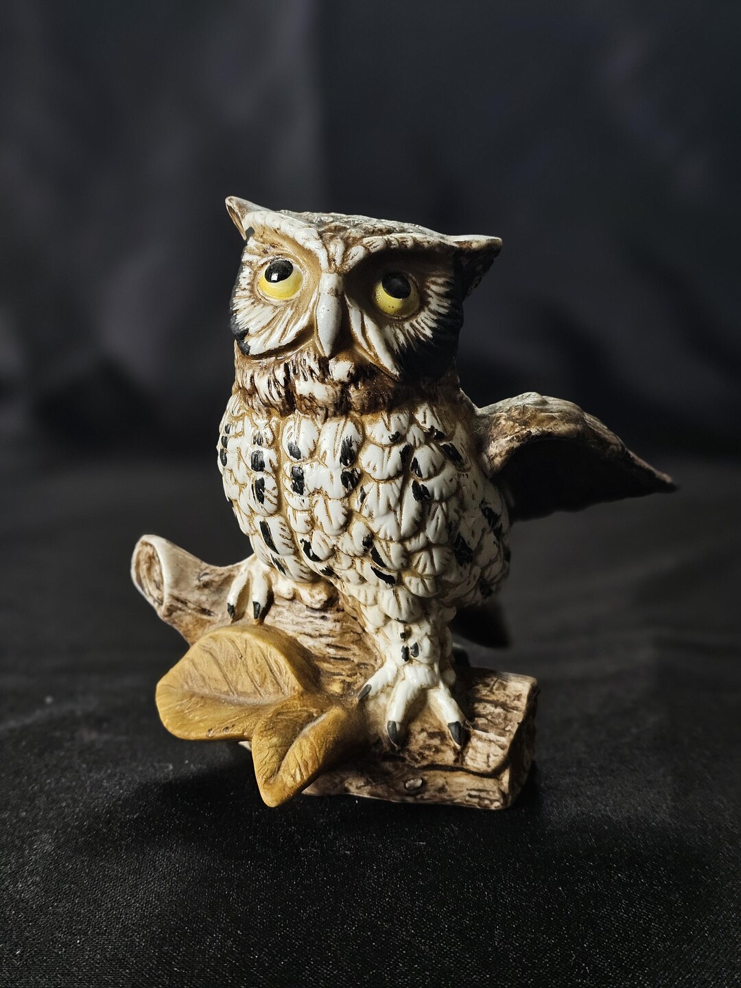 Homco Brown Horned Owl Ceramic Figurine - Etsy