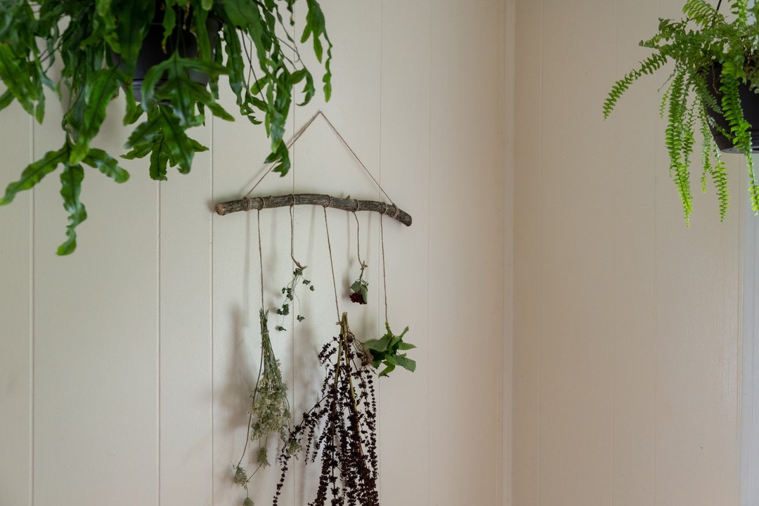 Branch Herb Drying Rack - Natural Branch With Twine for Drying Herbs ...