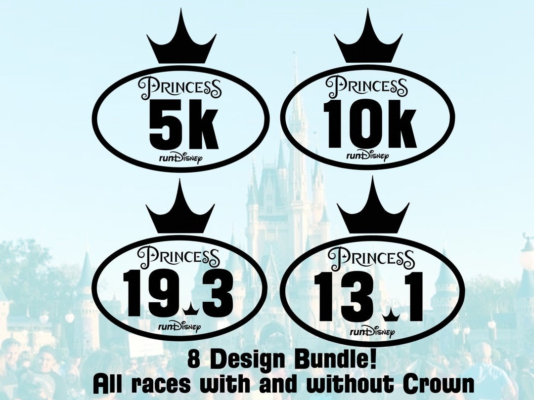 Digital Rundisney Princess Weekend 8 Design Bundle PNG and SVG File ...