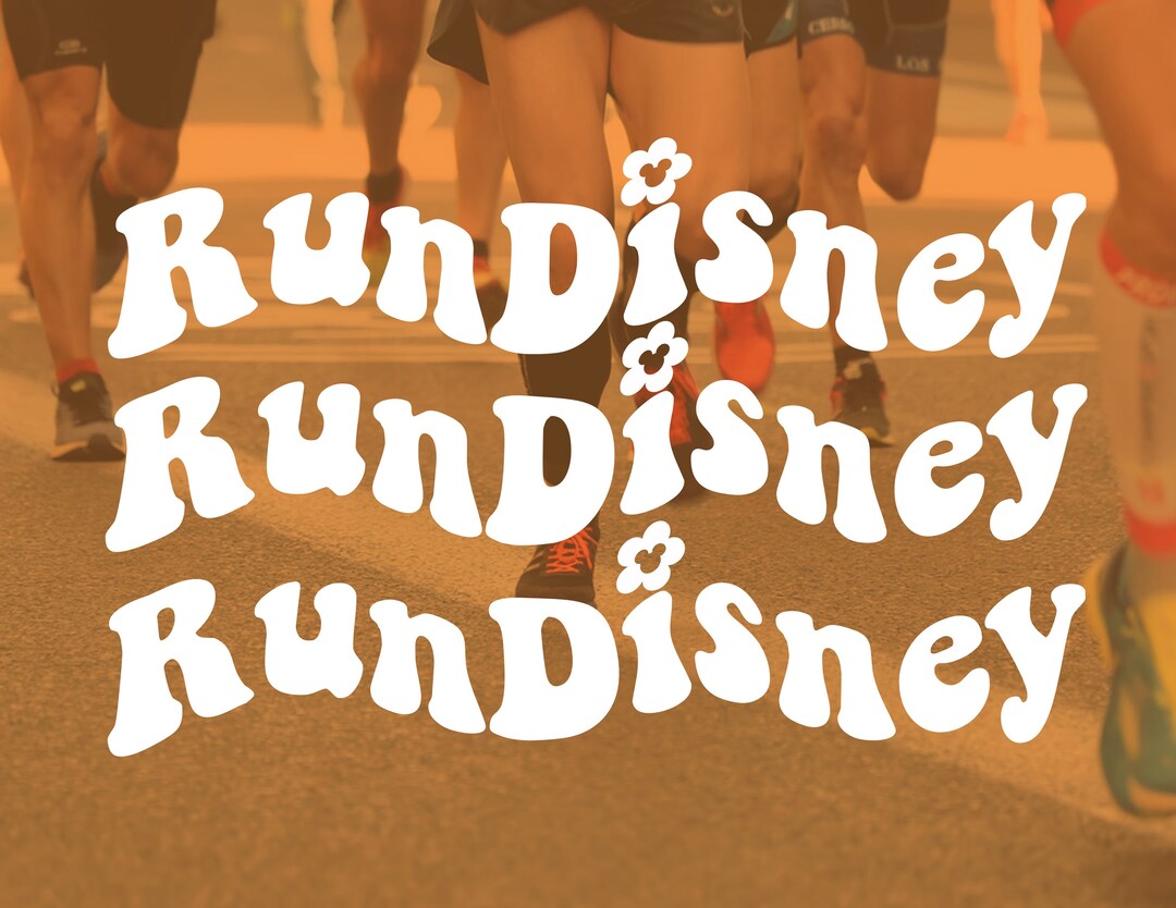 Digital Wavy Retro Rundisney Design Png and SVG File. Hippie Style Wavy ...