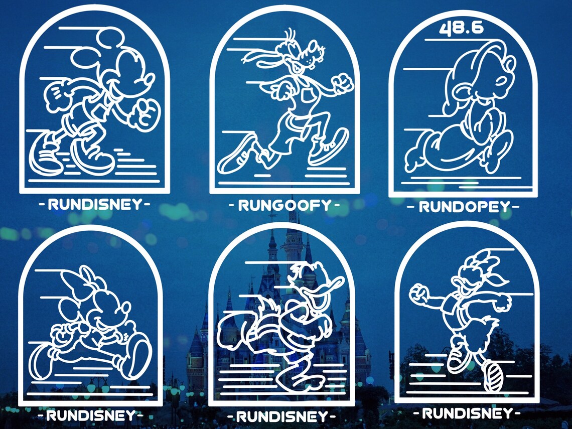 Digital Rundisney Design Bundle Includes 6 Design PNG and SVG Files. - Etsy