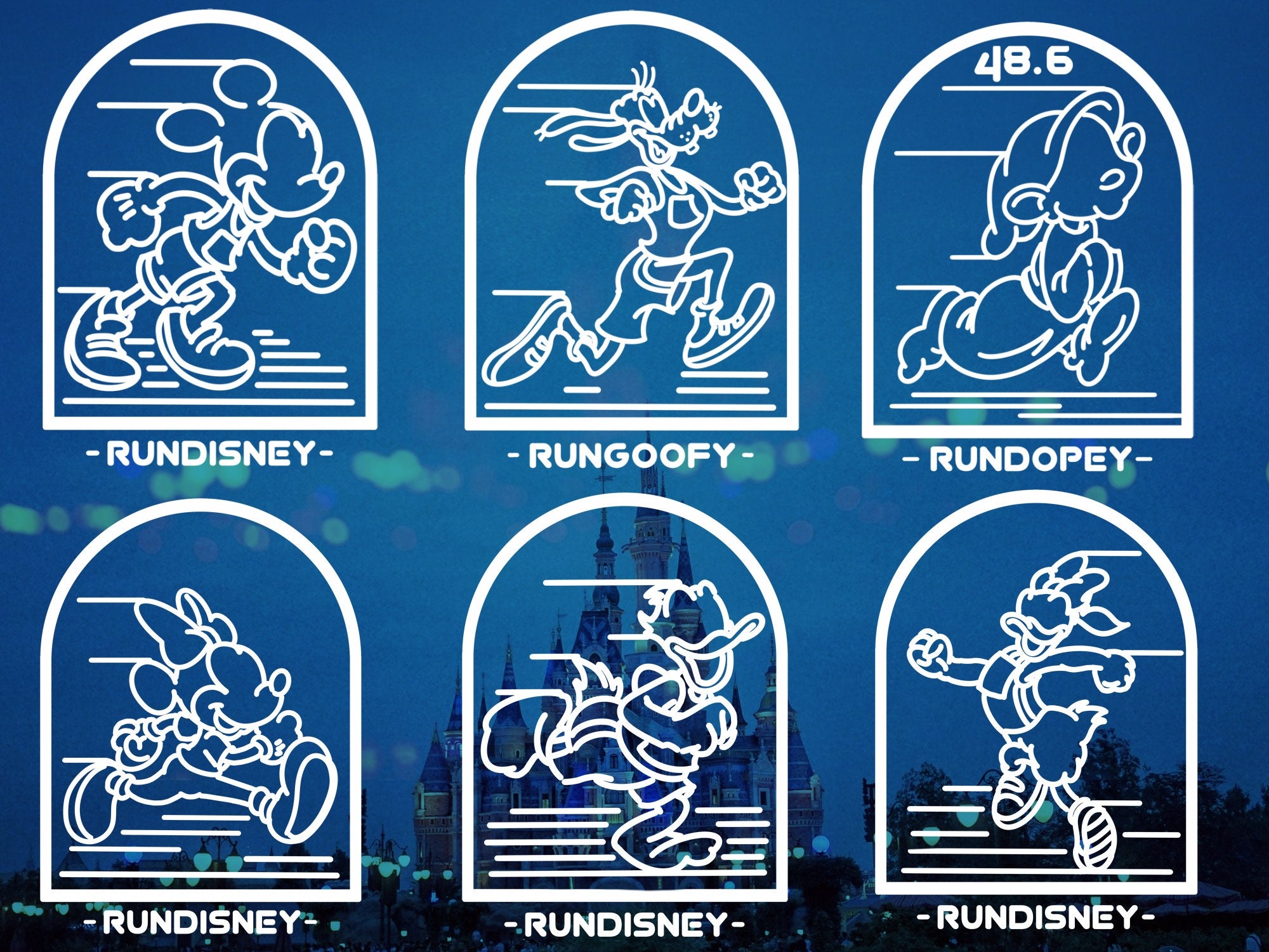 Digital Rundisney Design Bundle Includes 6 Design PNG and SVG Files. - Etsy
