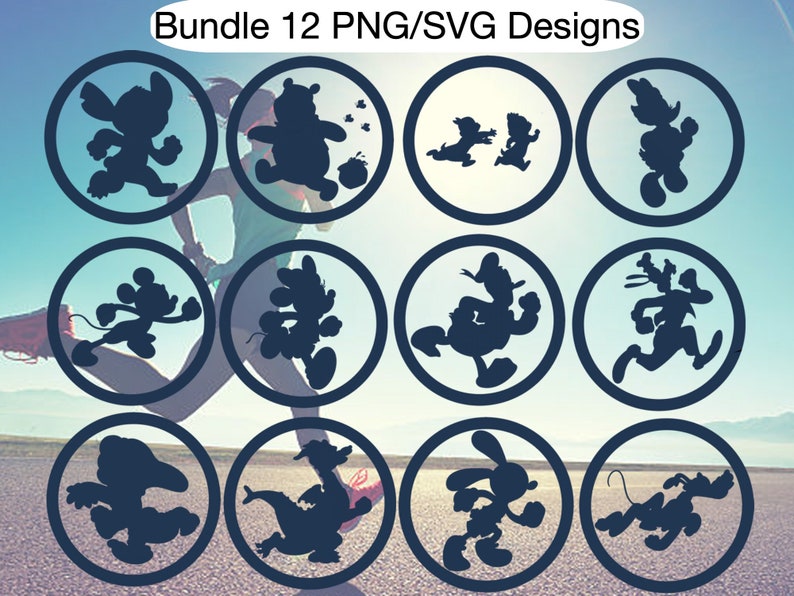 Digital Rundisney Design Bundle 12 PNG and SVG Design Files. - Etsy