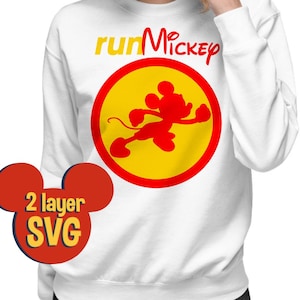 2 Layer SVG Digital Rundisney Inspired Run Mickey Design. - Etsy