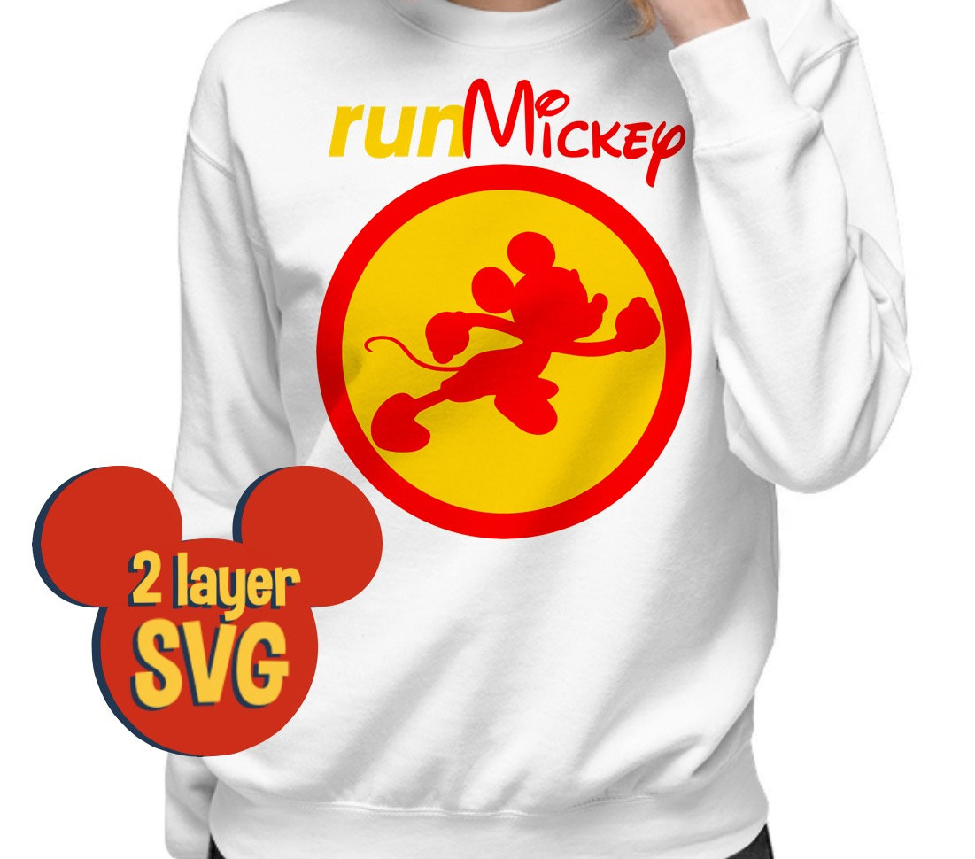 2 Layer SVG Digital Rundisney Inspired Run Mickey Design. - Etsy