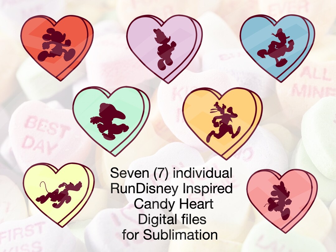 DIGITAL Valentine Candy Heart Rundisney Inspired Digital Image Bundle 7 ...