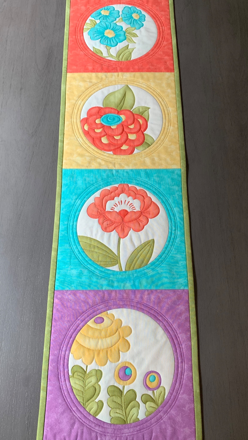 Floral Panel Table Runner - Etsy