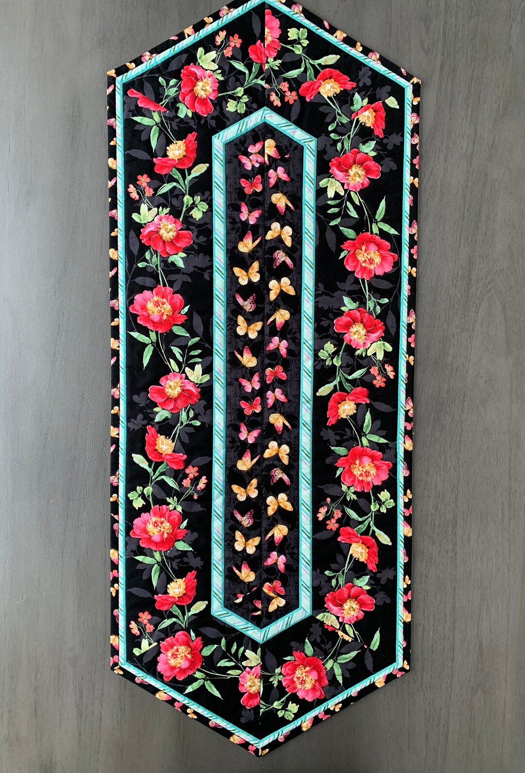 60 Degree Floral Table Runner - Etsy