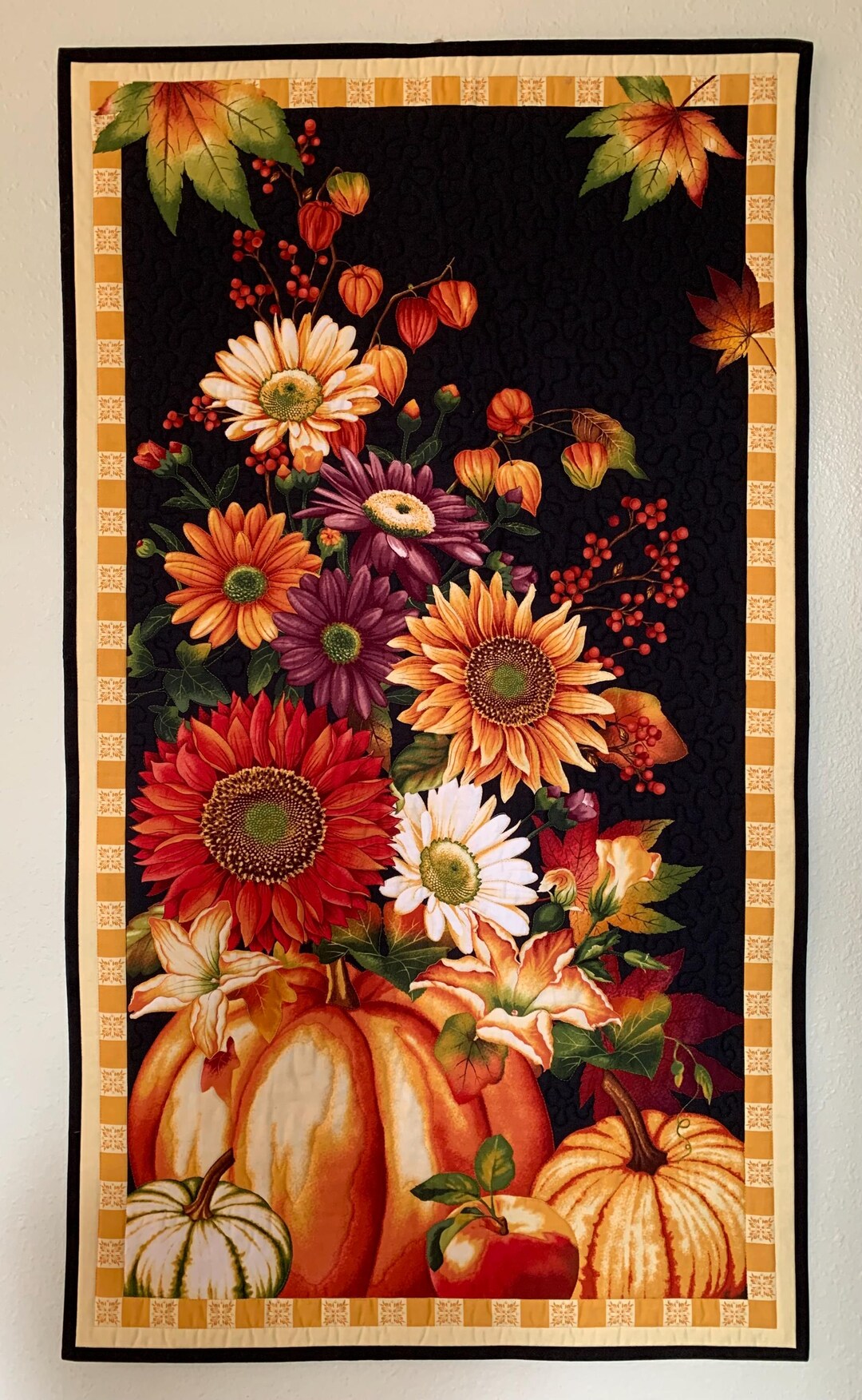 Floral Fall Quilted Wall Hanging - Etsy