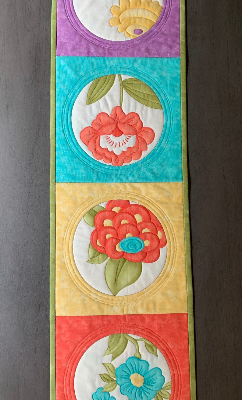 Floral Panel Table Runner - Etsy