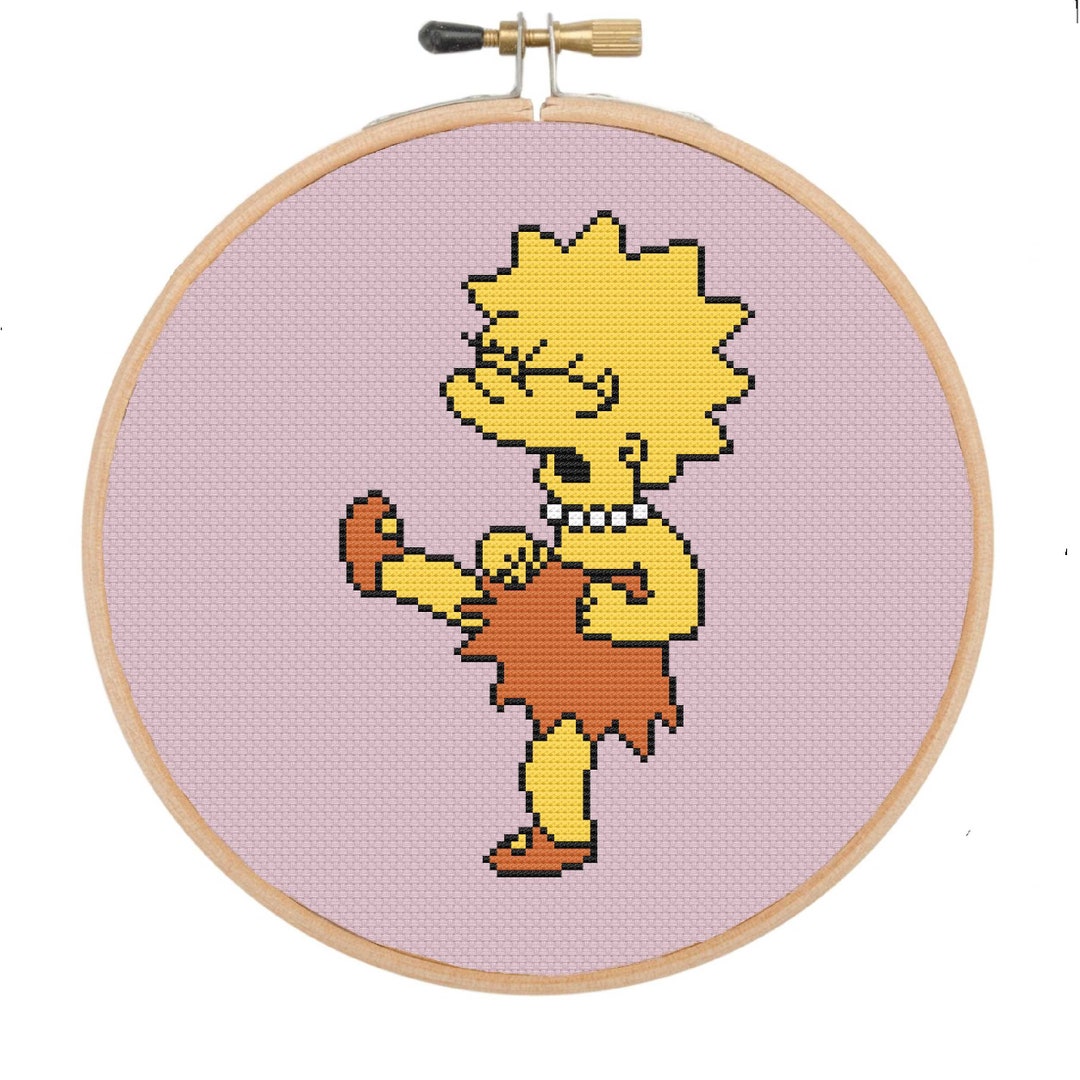 Simpsons Cross Stitch Digital Pattern - Kicking Air the Simpsons ...
