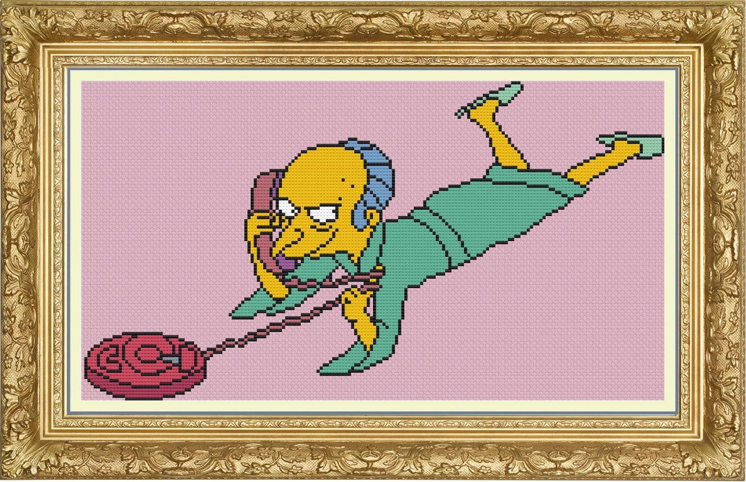 Simpsons Cross Stitch Digital Pattern - Burns Party Line Series - the ...