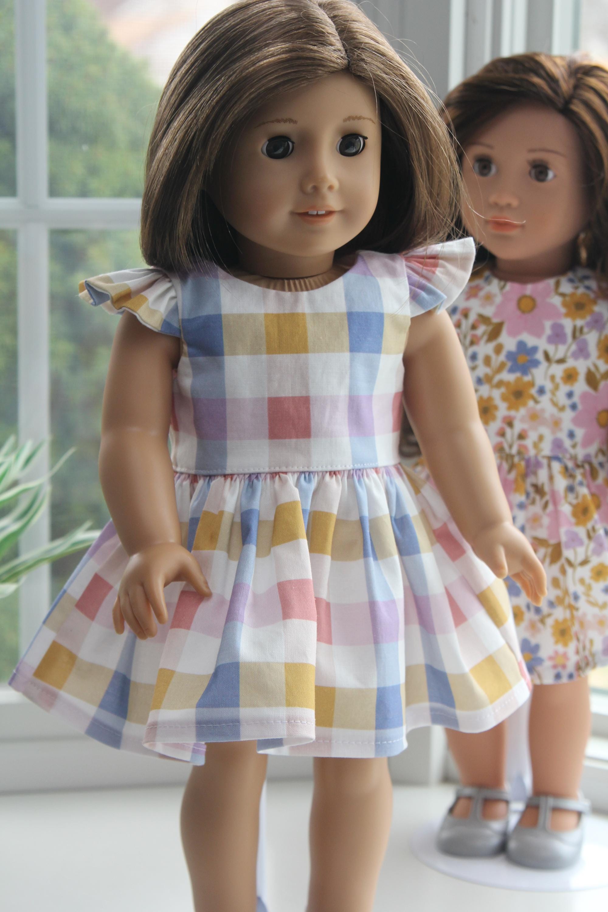 Flutter Sleeve Gingham Dress for 18 Inch Doll - Spring 2025 - Etsy
