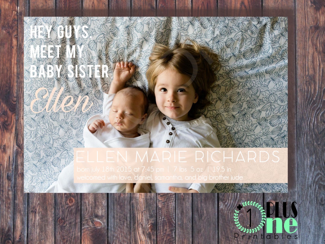 DIY Printable / DIGITAL DOWNLOAD Custom Color Sibling Birth - Etsy