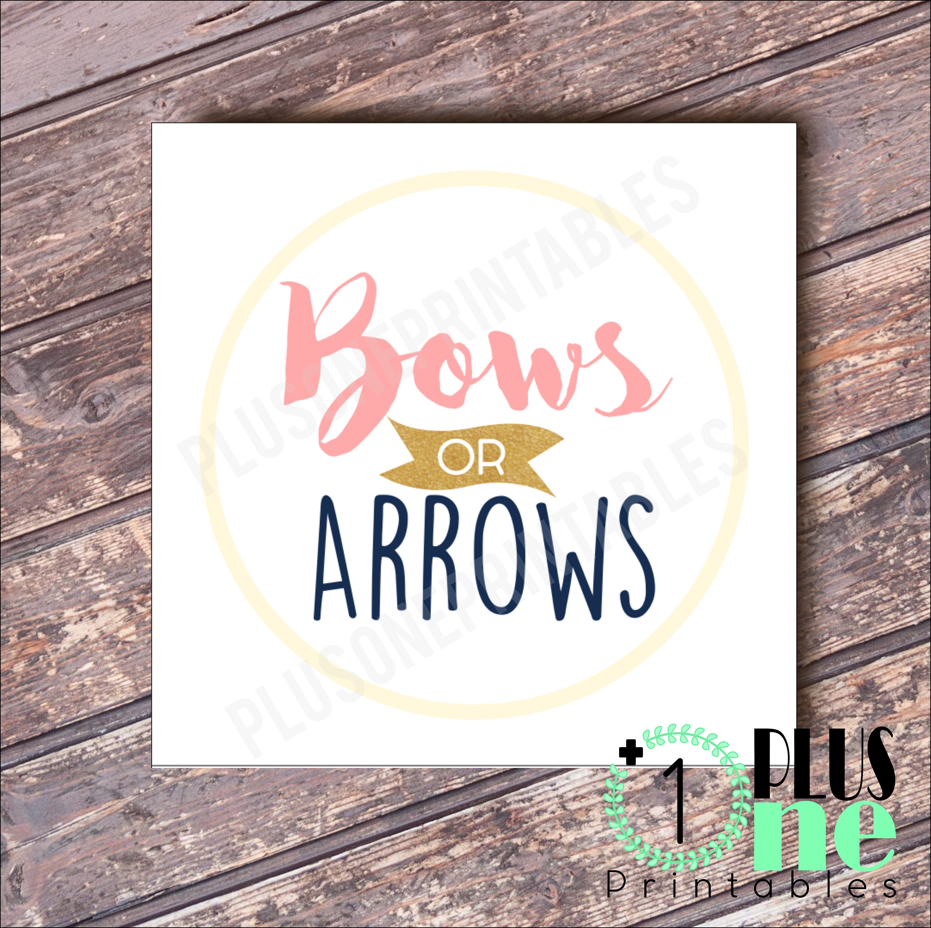 Instant Download Bows or Arrows Printable Bows or Arrows Cake Topper ...